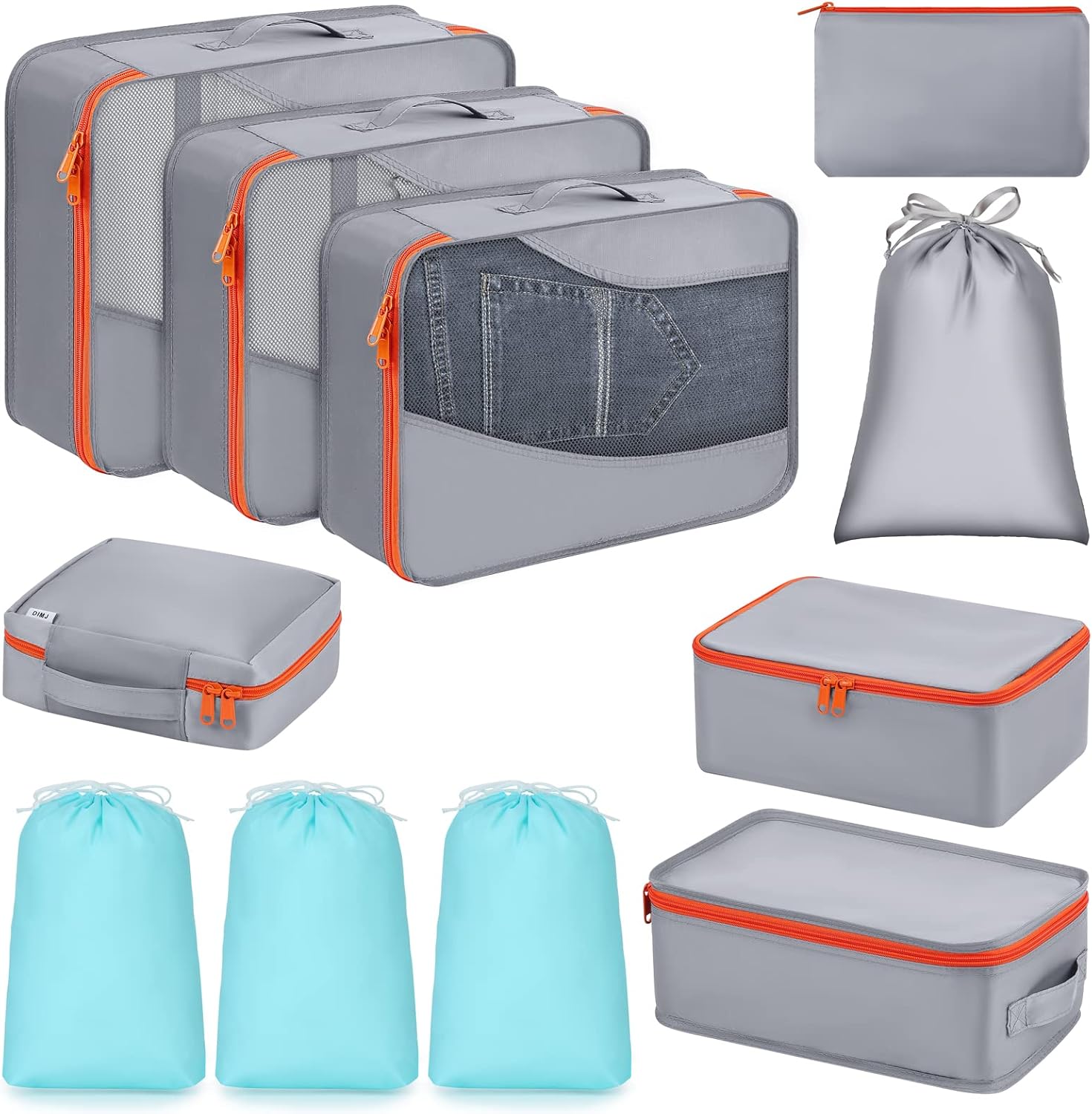 Amazon.com: DIMJ Packing Cubes for Carry on Suitcase Organizer Bags Set ...