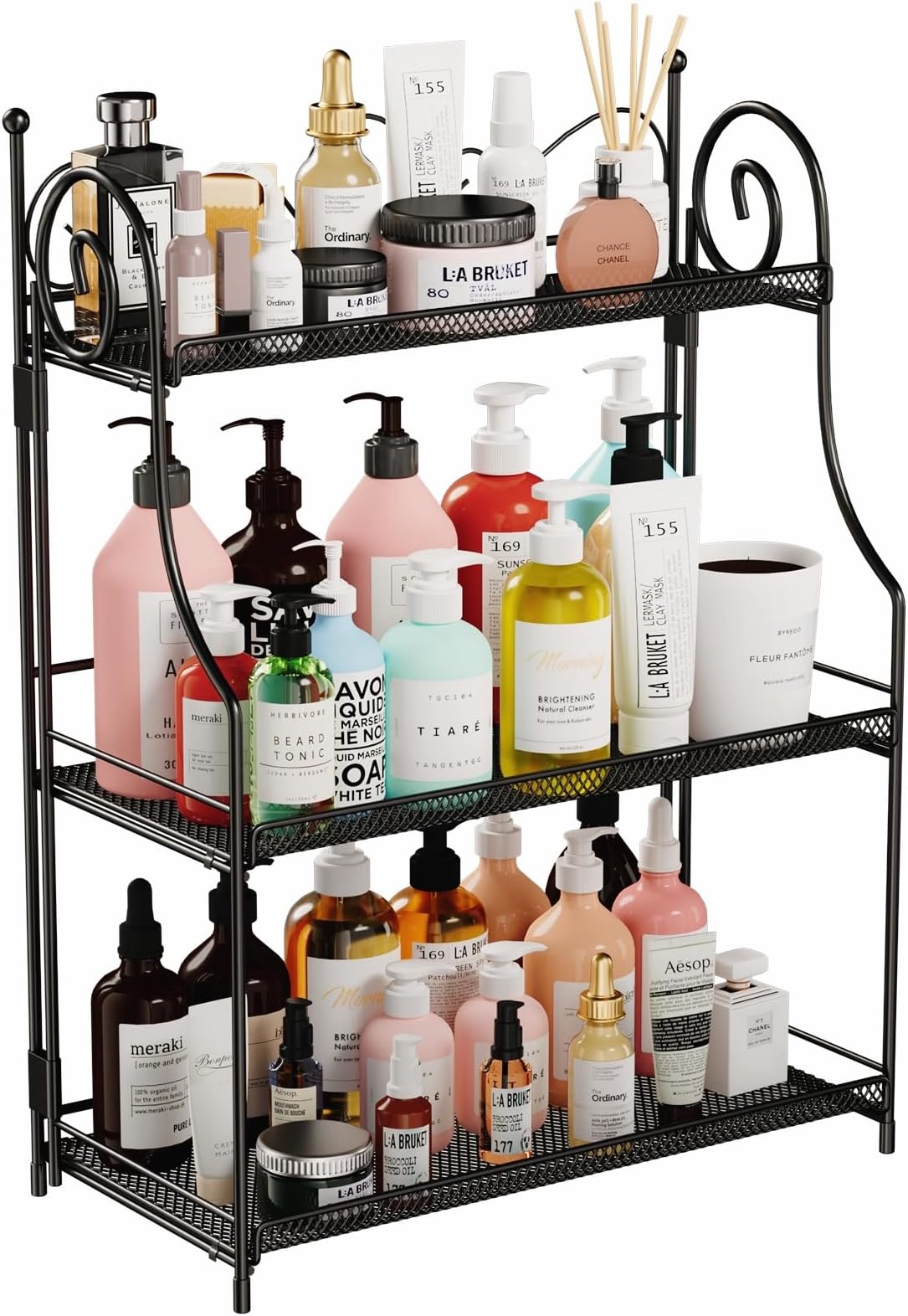 Amazon.com: Aiyomt Spice Racks Organizer - 3 Tier Foldable Bathroom ...