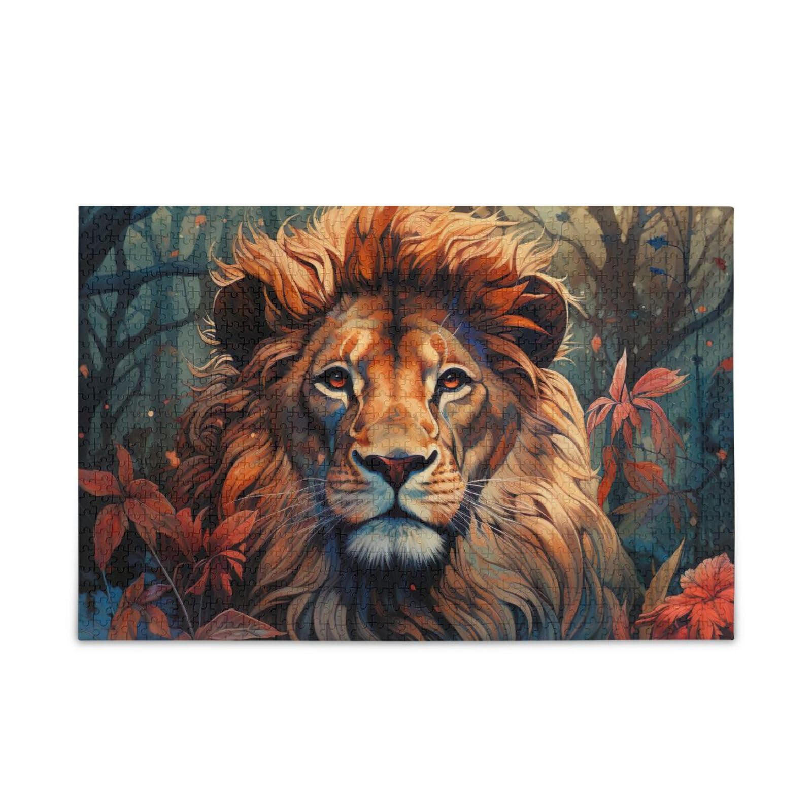 Amazon.com: GOODOLD Lion Puzzles for Adults and Kids 500 Pieces, Wooden ...