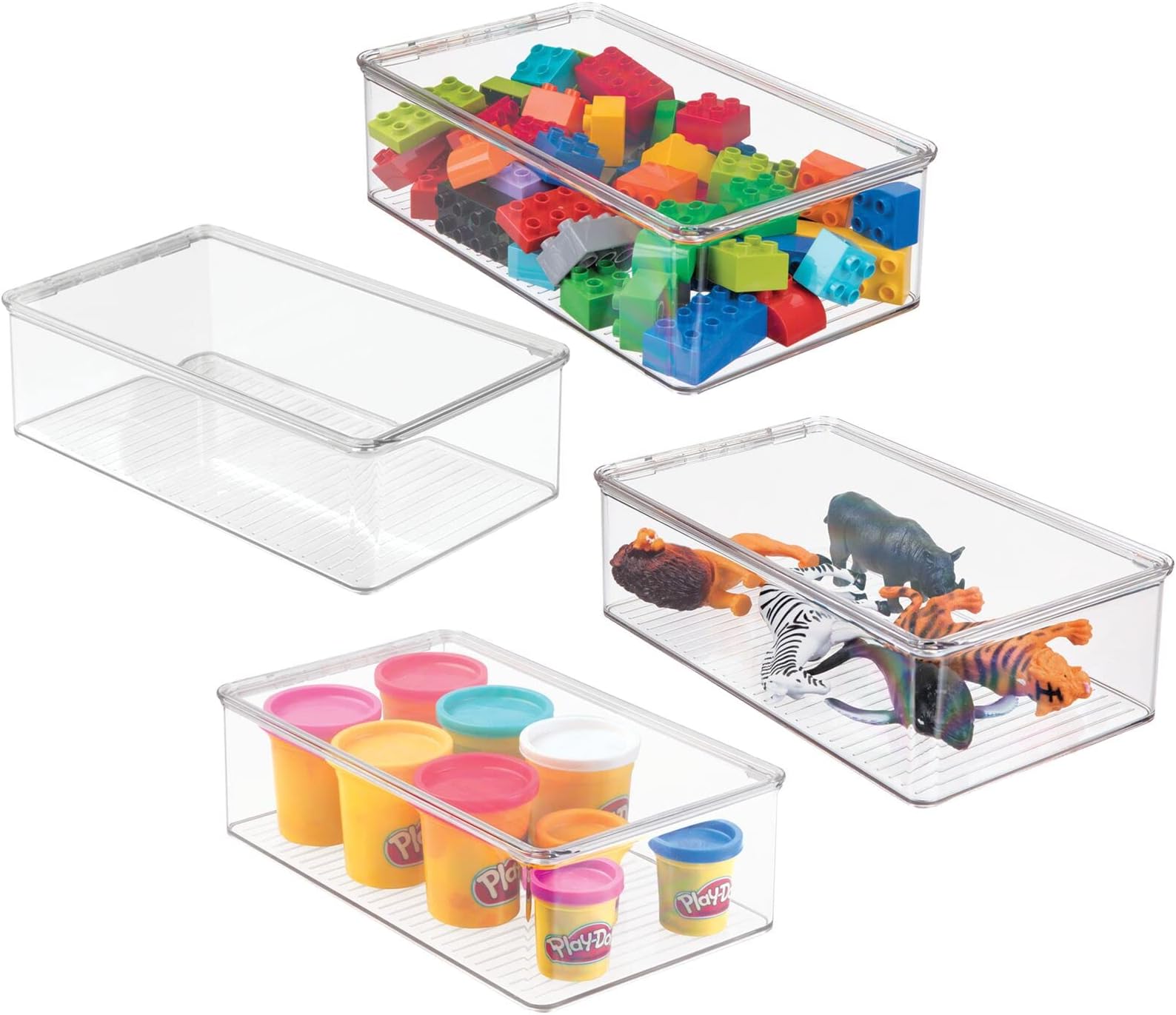 Amazon.com - mDesign Plastic Playroom/Game Organizer Box Containers ...