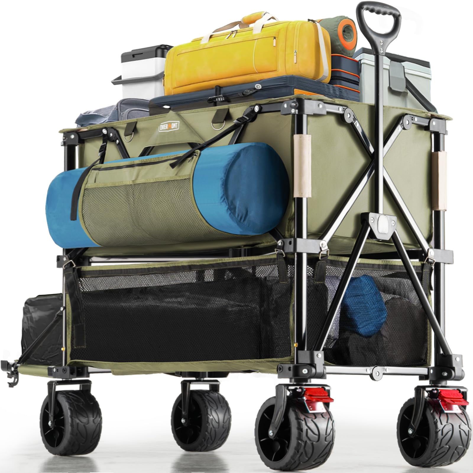 Overmont 400L Foldable Double Decker Wagon - Large Capacity Collapsible ...