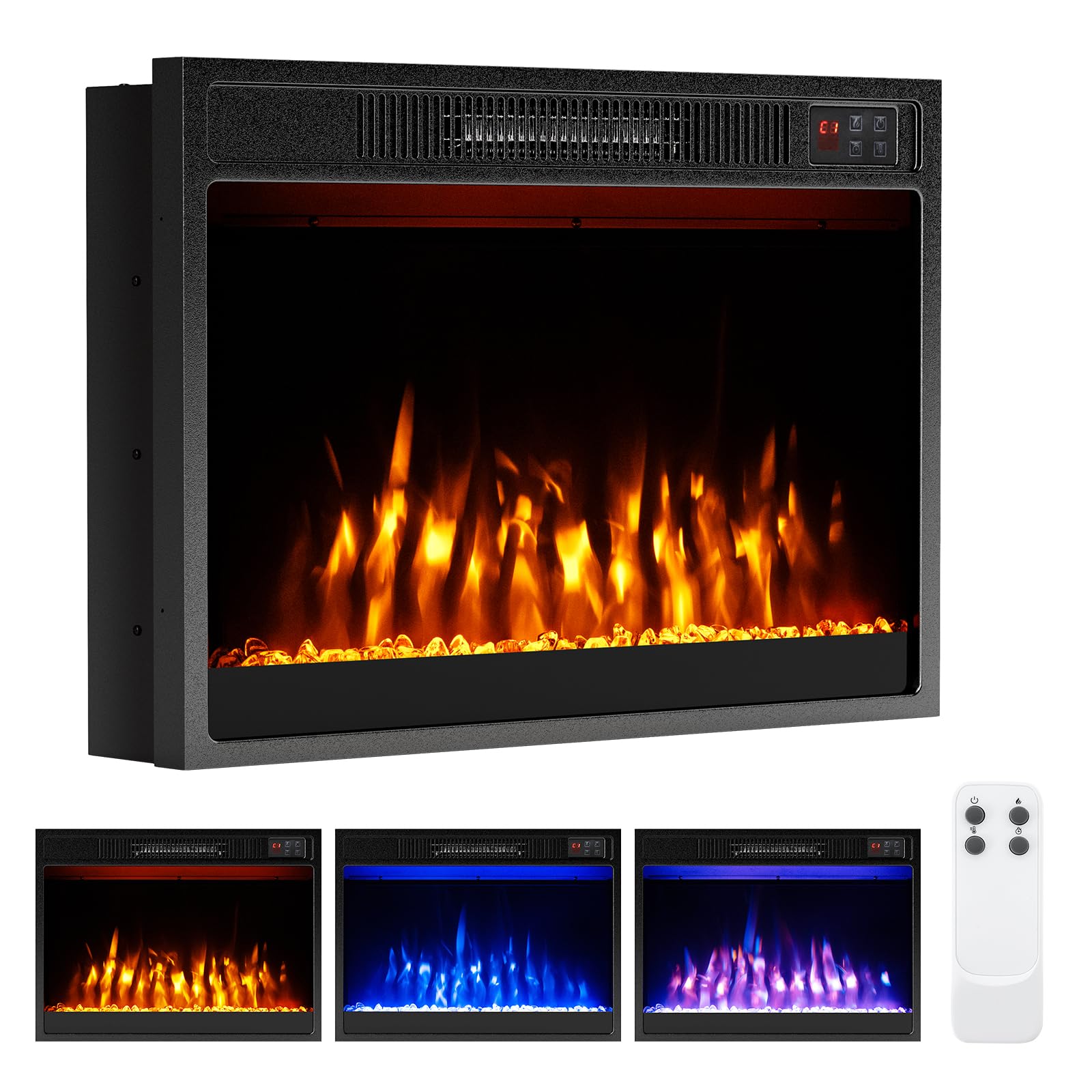 Amazon.com: SIMOE 23 inch Electric Fireplace Insert, Recessed Fireplace ...