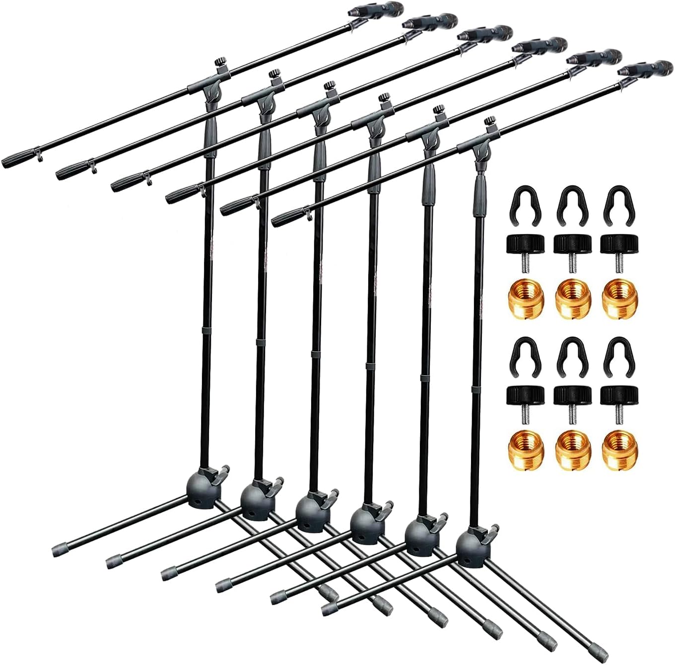 Amazon.com: 5 CORE 6 Pack Foldable Tripod Microphone Stand - Universal ...