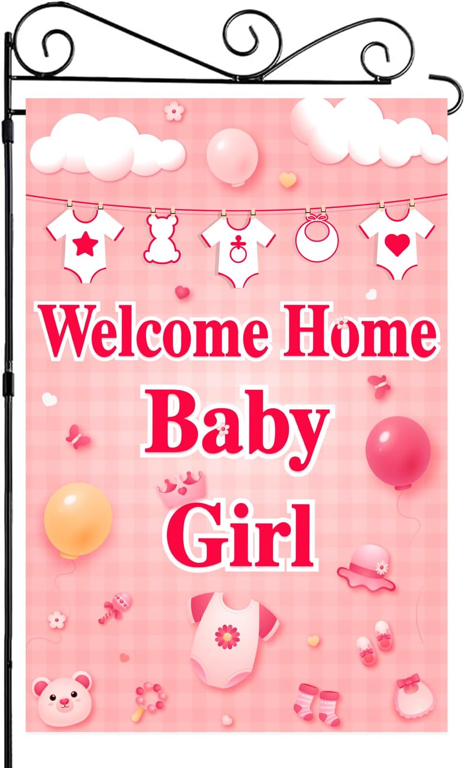 Amazon.com : Labakita Welcome Home Baby Girl Garden Flag, It’s a Girl ...