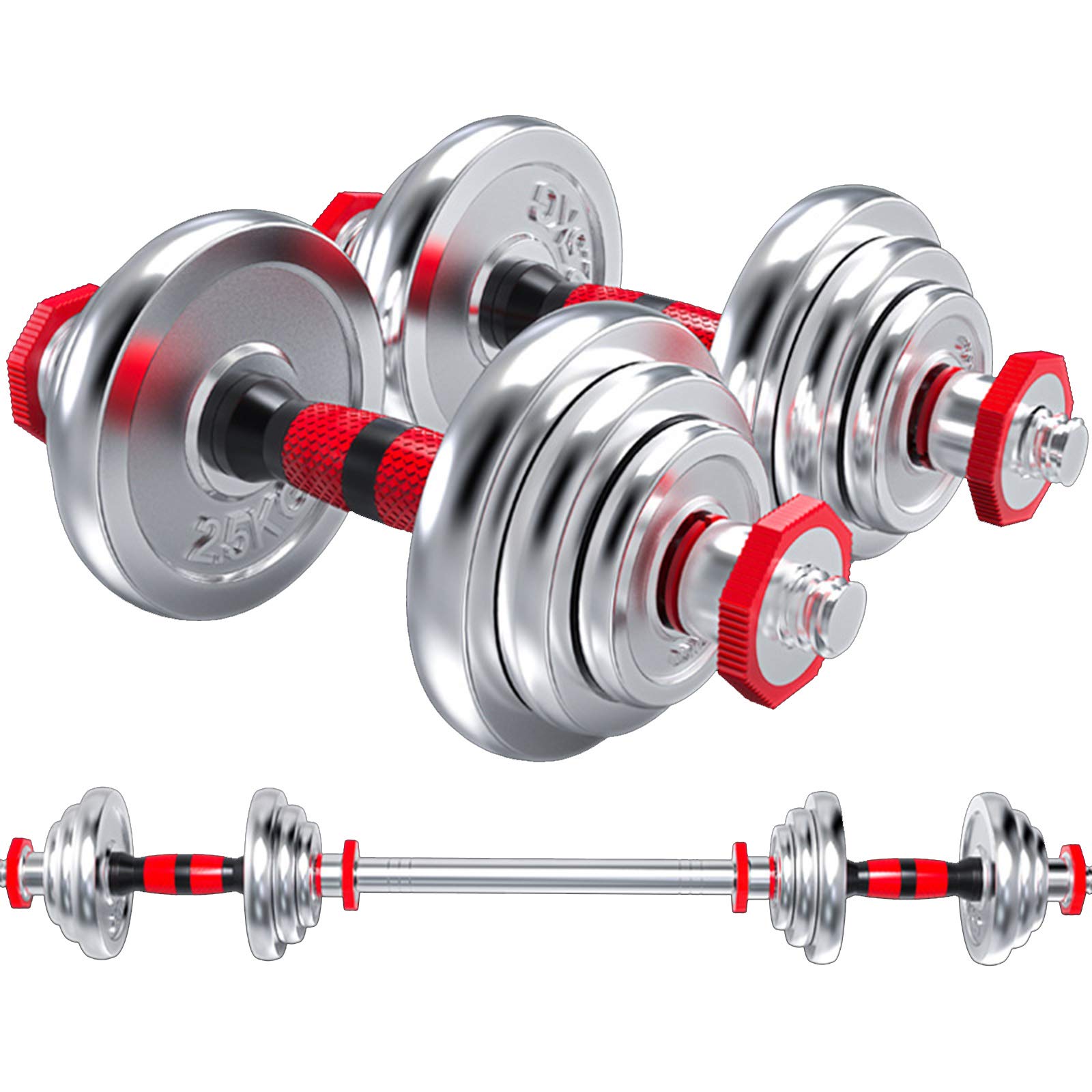 Buy 2 in 1 Dumbbells Barbell, Solid Iron Plating Dumbbell, with ...