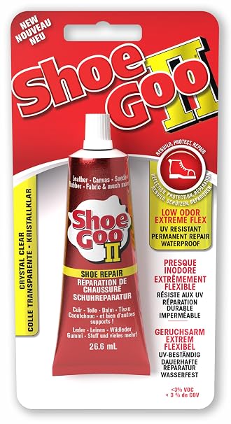 Shoe Goo II (2) Shoe Repair Glue 26.6ml Crystal Clear Permanent ...
