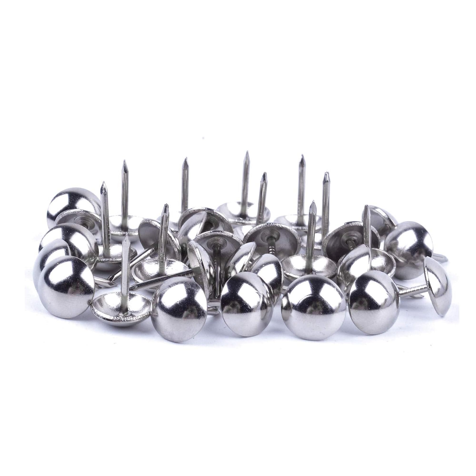 25mm(1inch) Silver Antique Upholstery Nails, Round Large-Headed Nail ...
