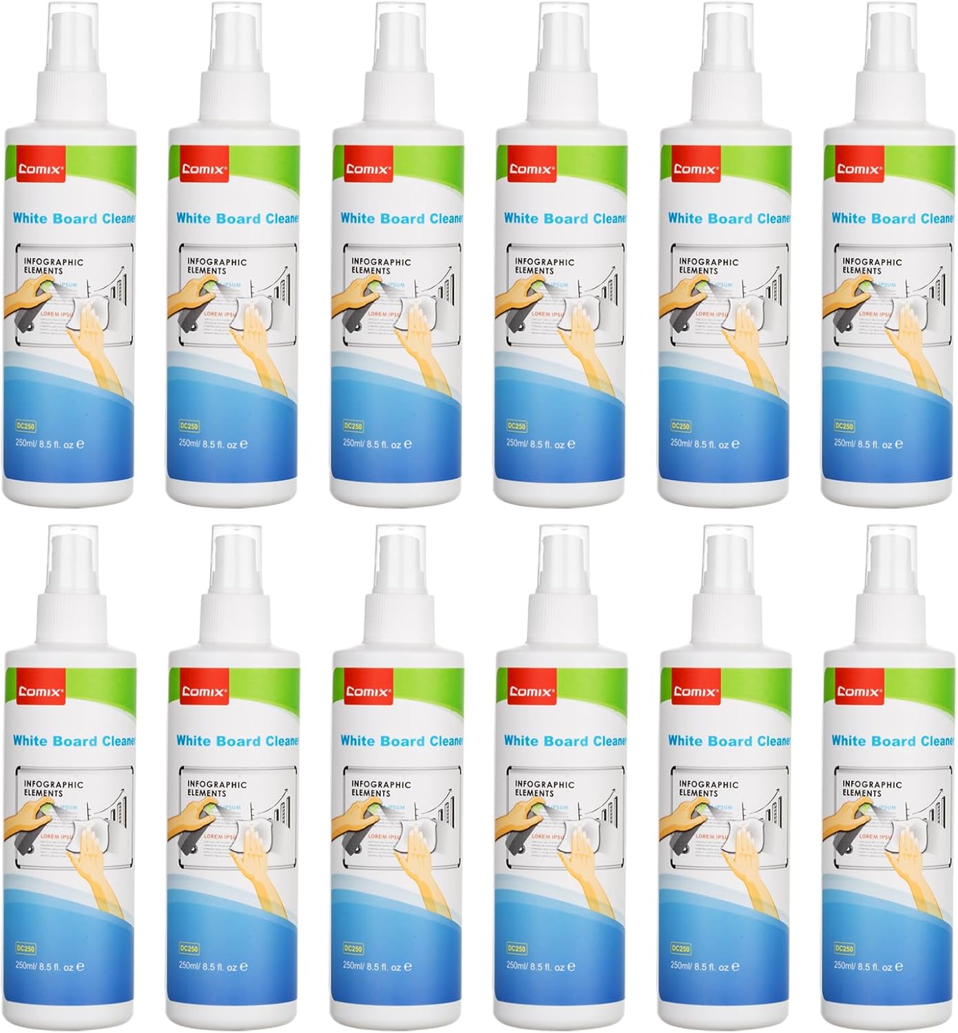 Comix Non-toxic Whiteboard Cleaner, 8.5oz White Board Cleaning Spray ...