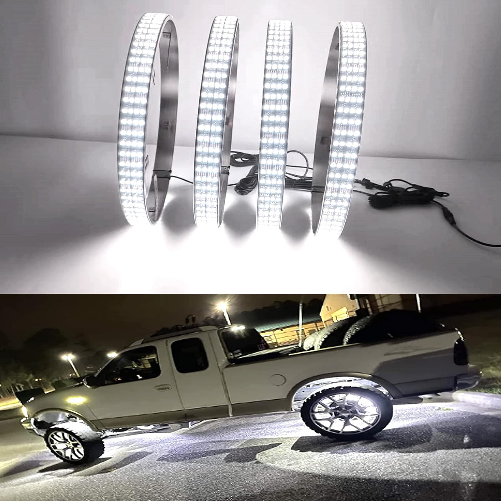 Amazon.com: JXOFROAD 15.5in Pure White Wheel Ring Lights,12V New ...