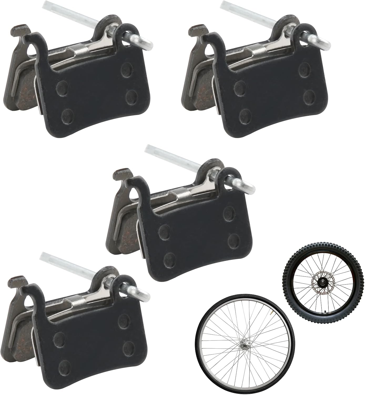 Amazon.com : Bike Brake Pads Resin, 4 Pairs Bicycle Brake Pads Bicycle ...