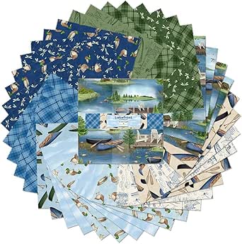 Amazon.com: Wilmington Prints Fabrics Lakefront Danielle Leone 10 Inch ...