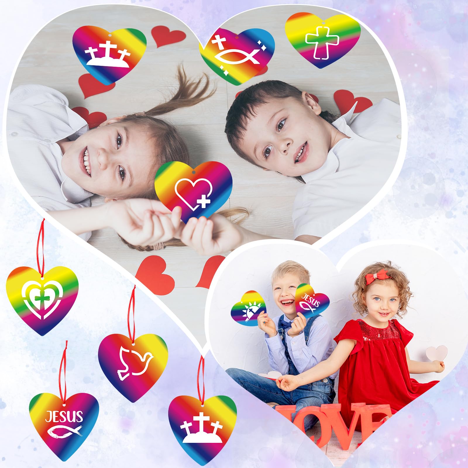 Snapklik.com : 36 Pcs Easter Cross Scratch Crafts Bulk Of Rainbow ...