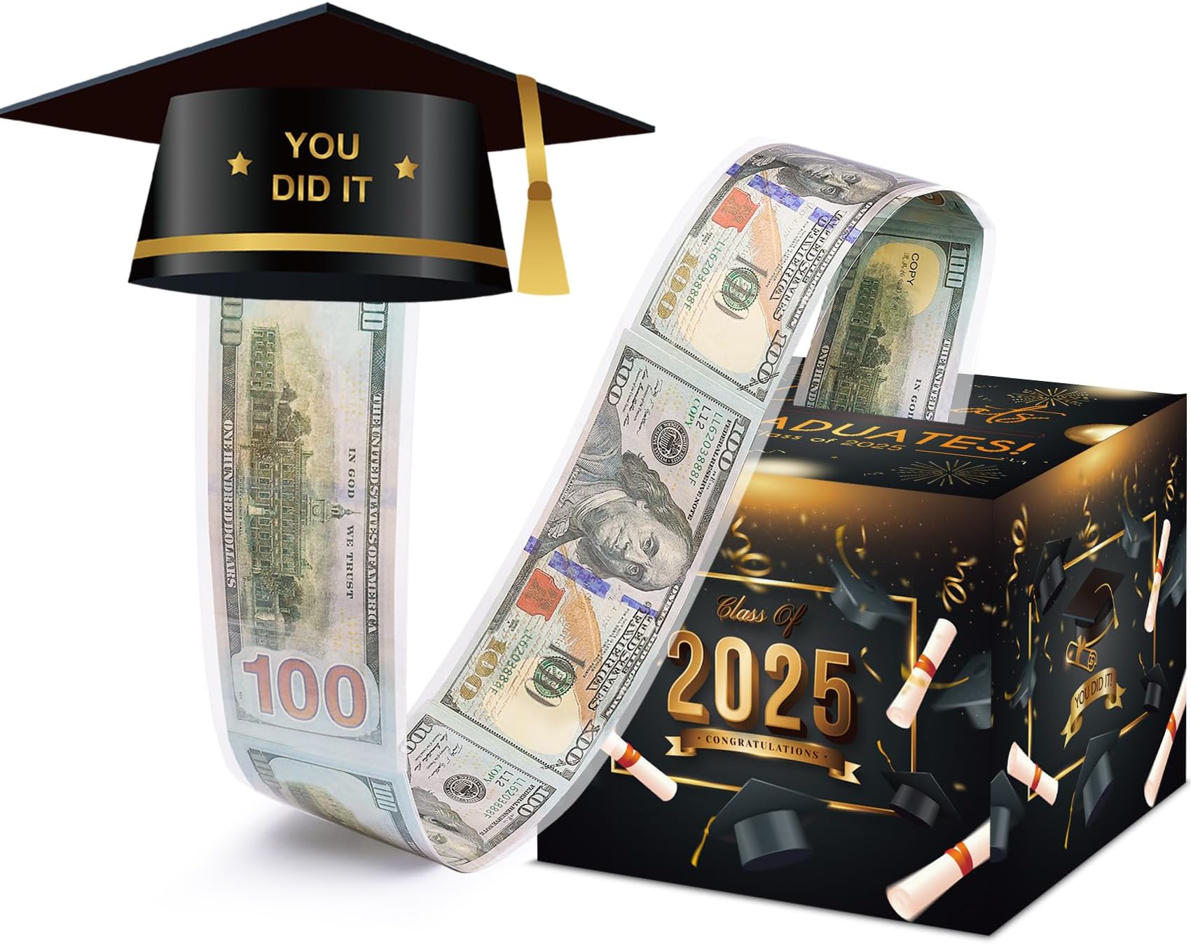 Amazon.com: Graduation Money Gift Box Set, Black and Gold Design, Class ...