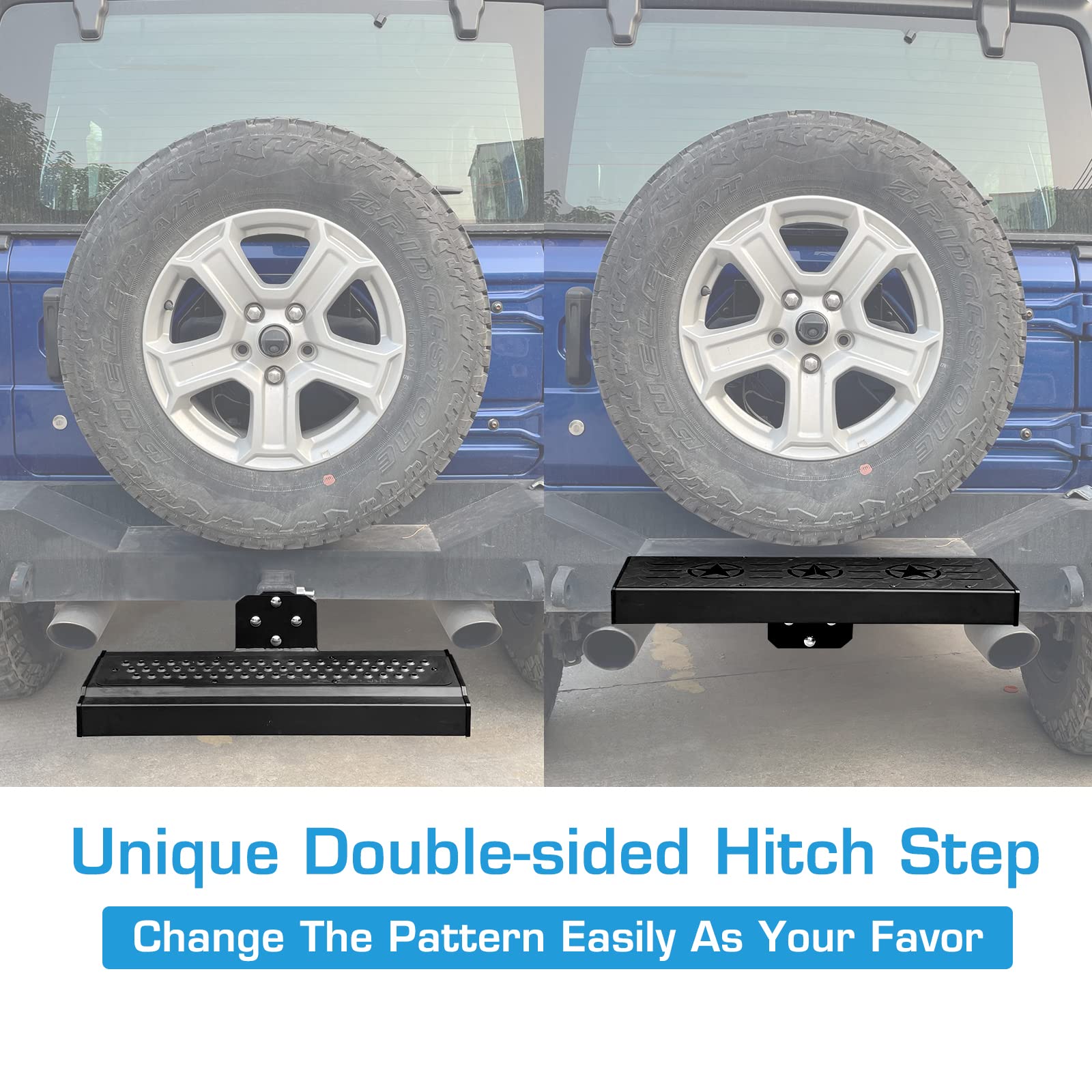 Heavy Duty Trailer Tow Hitch Steps (Large), 2'' Hitch Mounted Step and ...