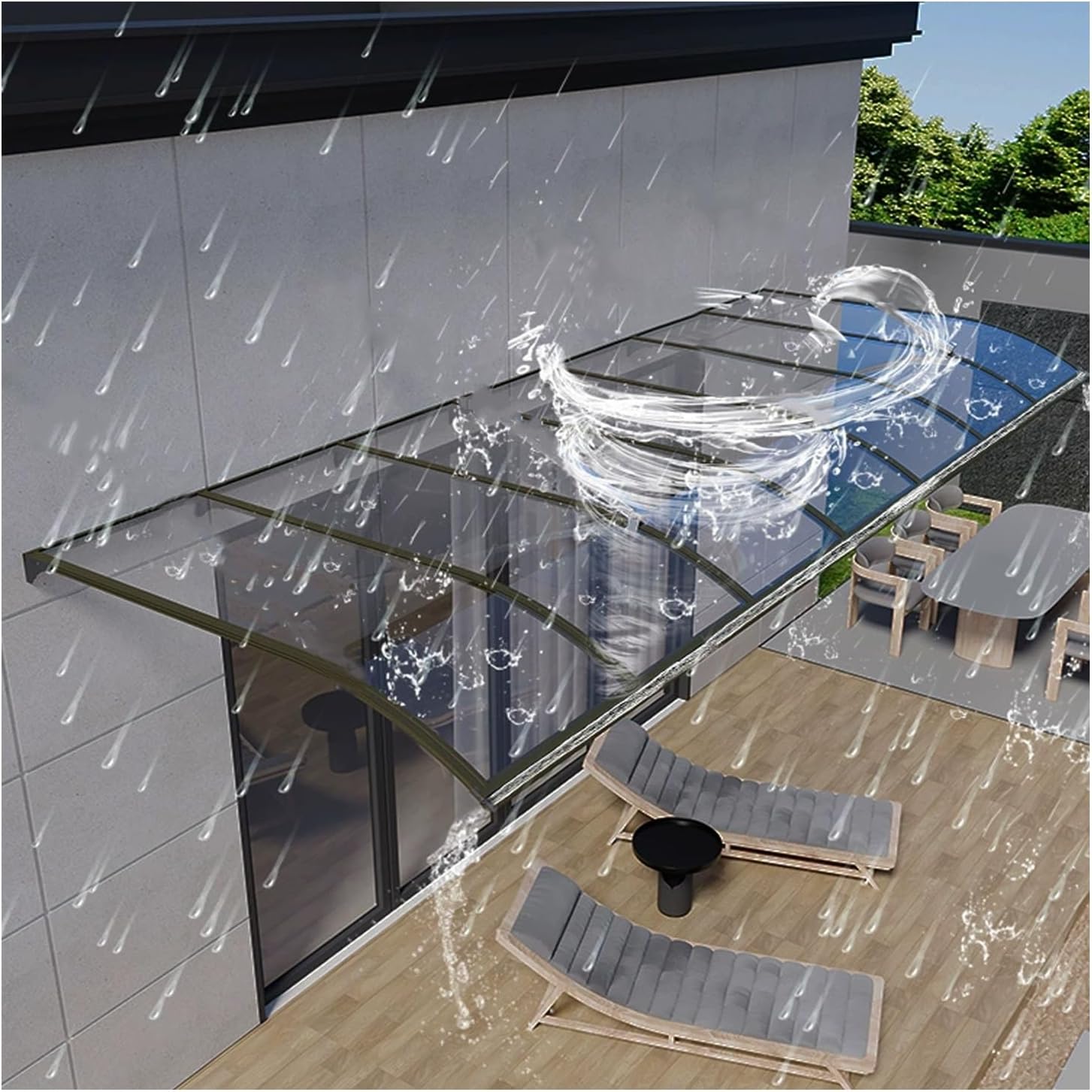 QWEASDF Aluminium Vordach ， Haustür Überdachung，Haustürvordach ...