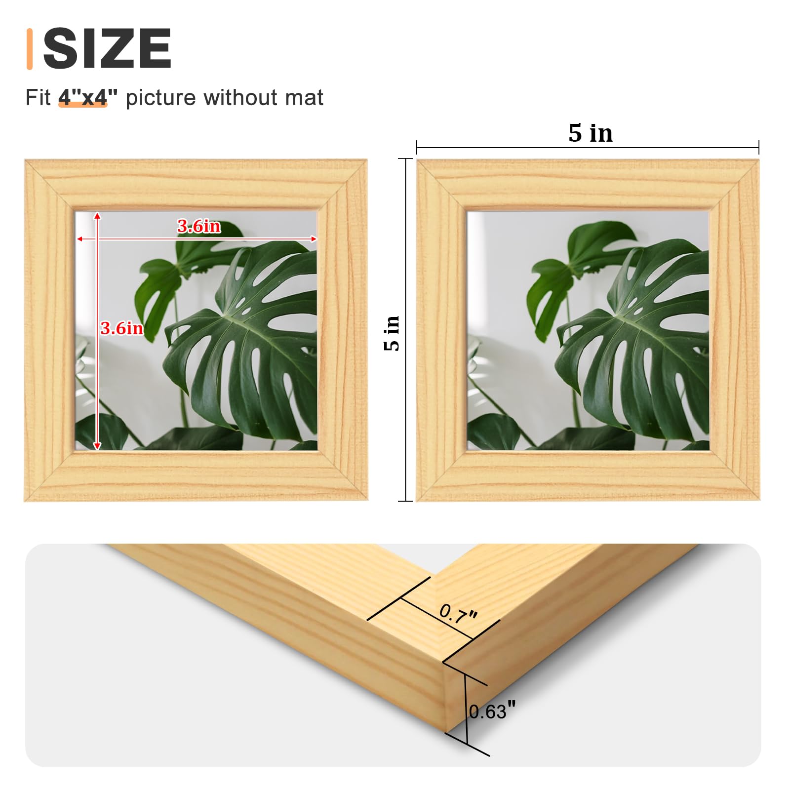 Snapklik.com : Egofine 4x4 Picture Frames Made Of Solid Wood Covered By ...