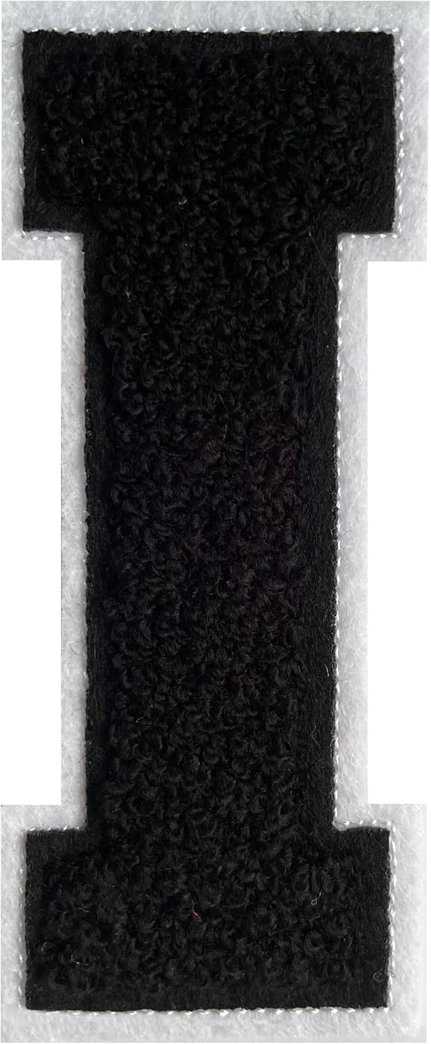 Amazon.com: 4.5 Inch Black Chenille Varsity Letter Patch - Iron On ...