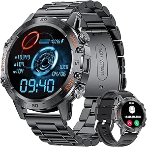 Amazon.com: Military Smart Watches for Men, Smart Watch with Bluetooth ...