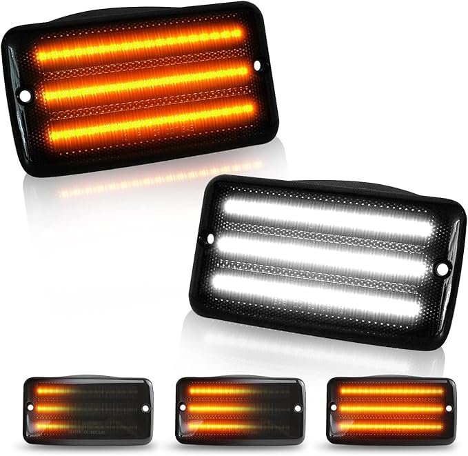 Amazon.com: Bestview Jeep Wrangler TJ Led Sequential Front Turn Signal Lights White DRL for 1997 ...