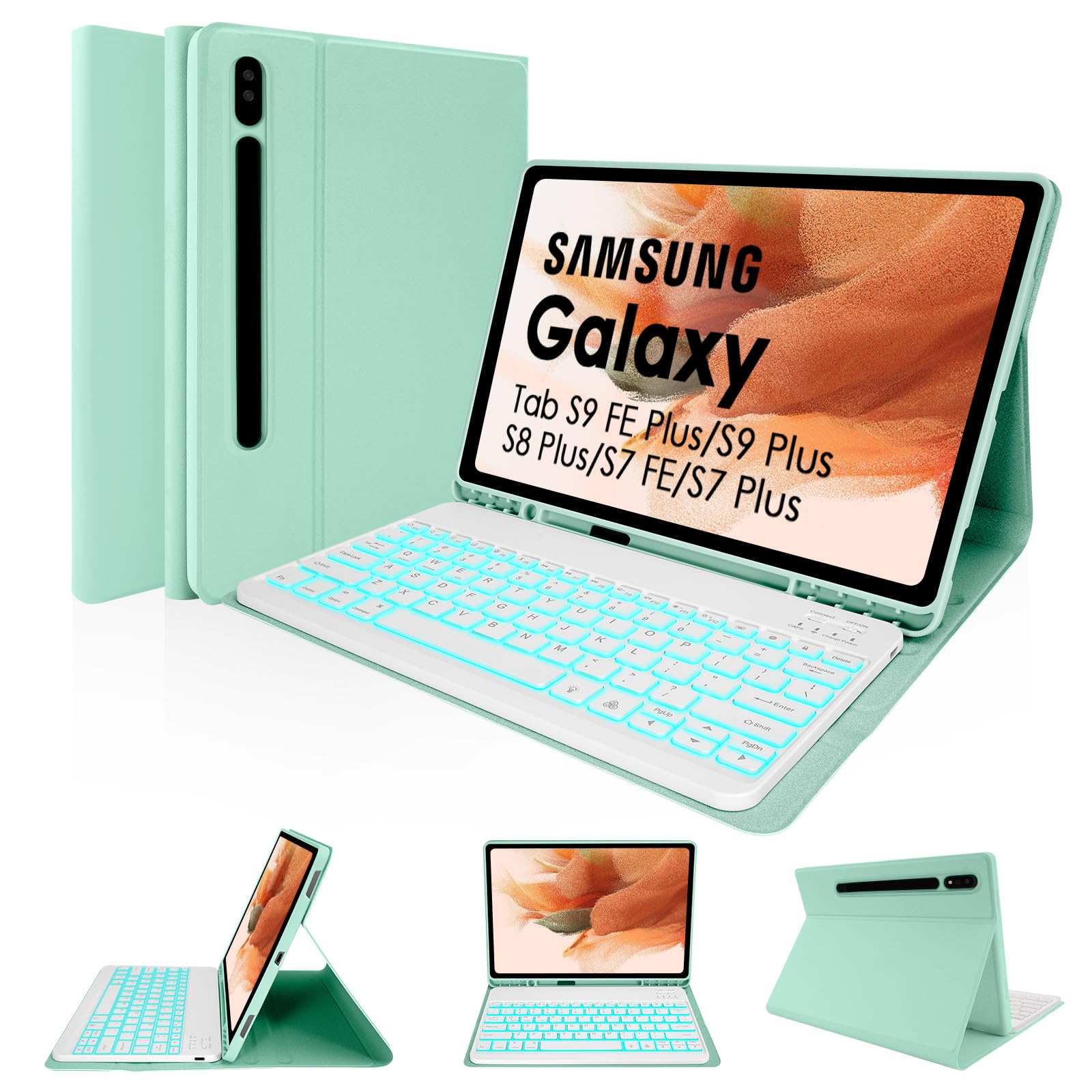 Amazon.com: LAMA Backlit Keyboard Case for Samsung Galaxy 12.4 inch S9 ...
