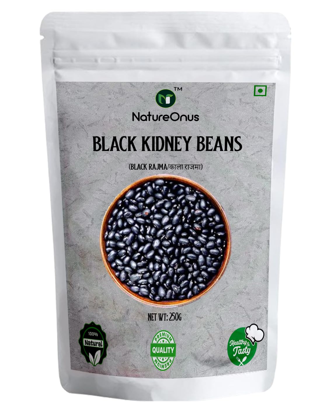 NatureOnus Black Beans 250gms, Kala Rajma, Whole Rajma, Black Kidney ...
