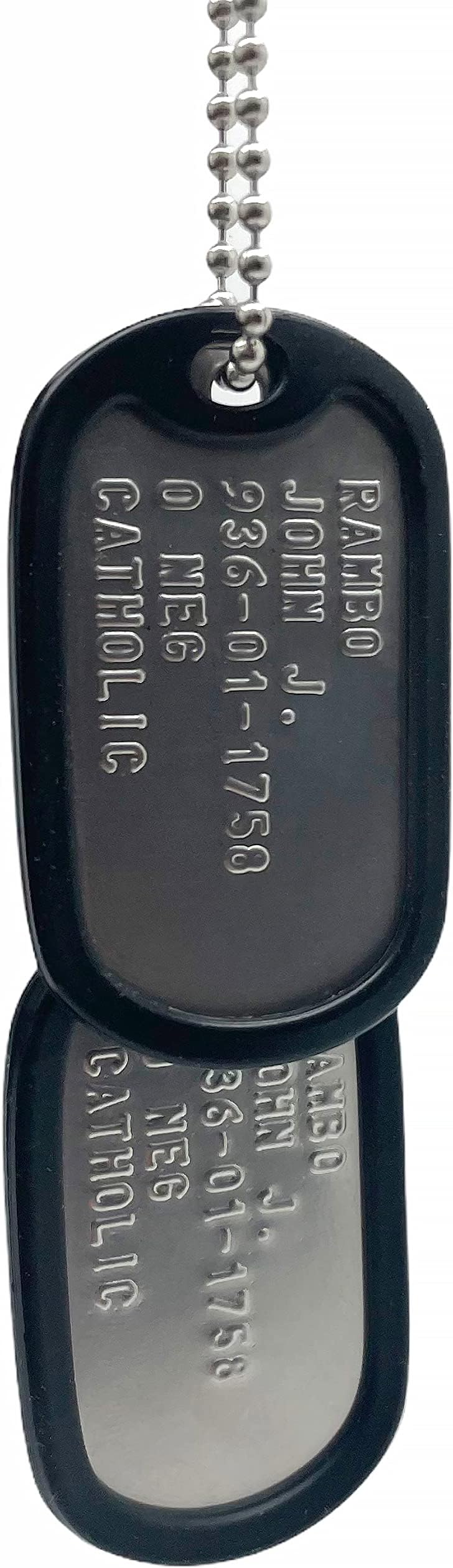 Military Dog Tags - Set of 2 (Blank) Stainless Steel Nickel Plated Army ...