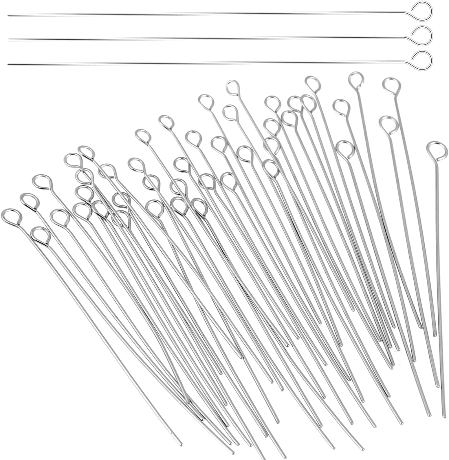 Amazon.com: BEADIA Open Eye Pins Silver Head Pins for DIY Jewelry ...