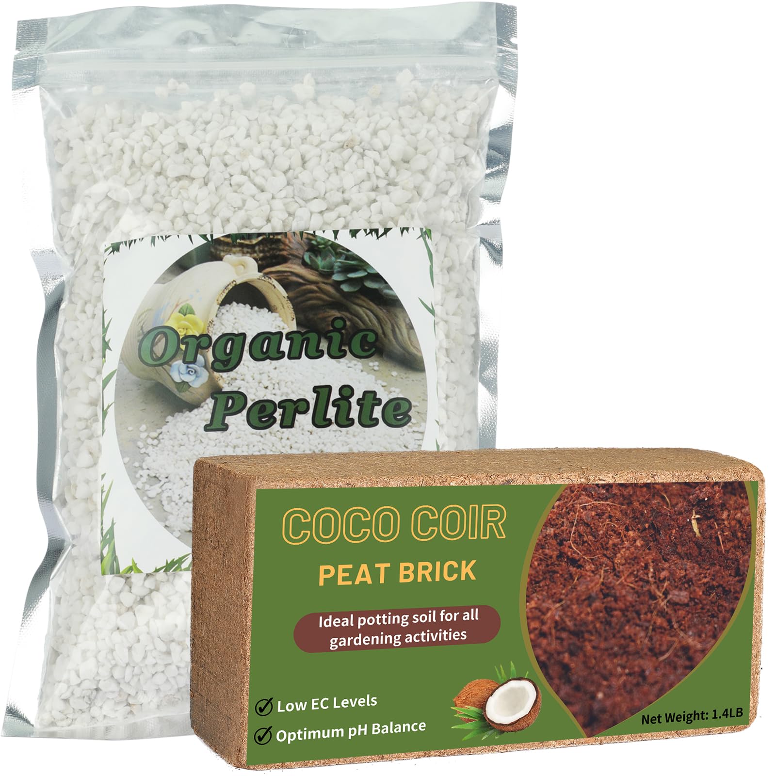 Amazon.com : coco coir (1 pc) and perlite (1 qt) : Patio, Lawn & Garden