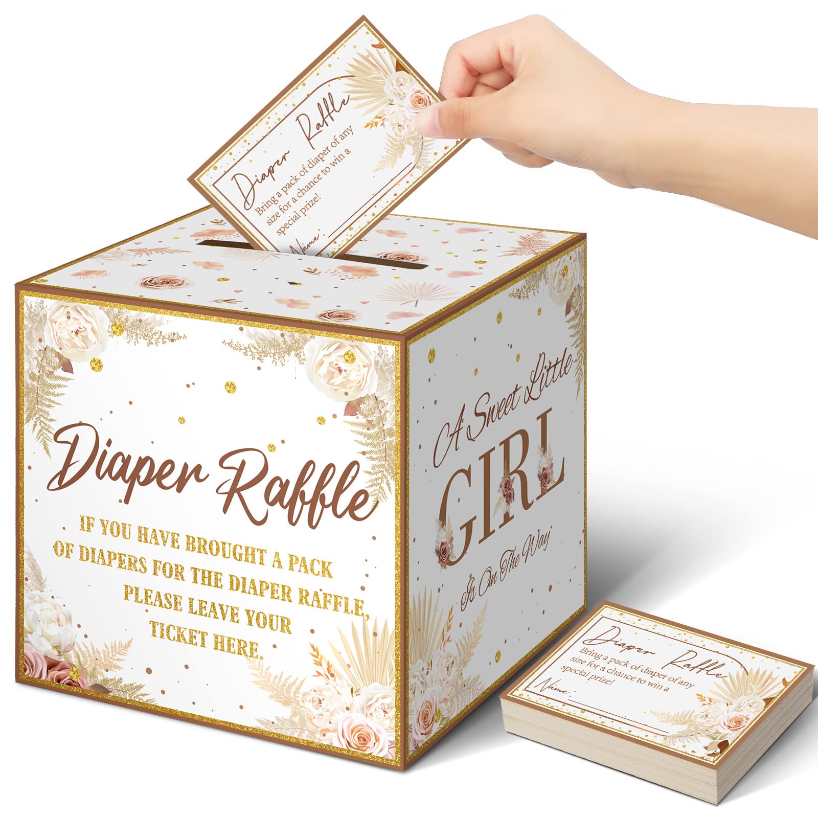 Amazon.com: Teling 51 Pieces Diaper Raffle Tickets with Diaper Raffle ...