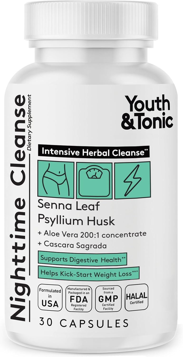 Amazon.com: Youth & Tonic Overnight Intestinal Cleanse Supplement ...