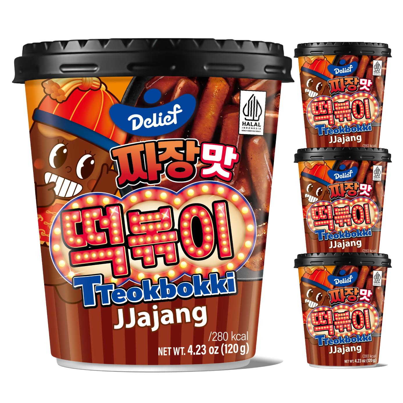 Amazon.com: DELIEF Tteokbokki Cup Jjajang Flavor 4.23oz(120g) Korean ...
