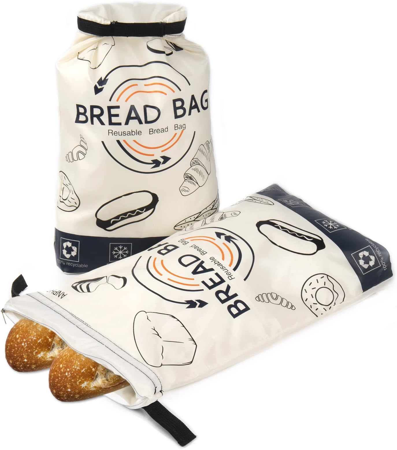 Amazon.com: Reusable Freezer Bread Bags for Homemade Bread- Eco ...