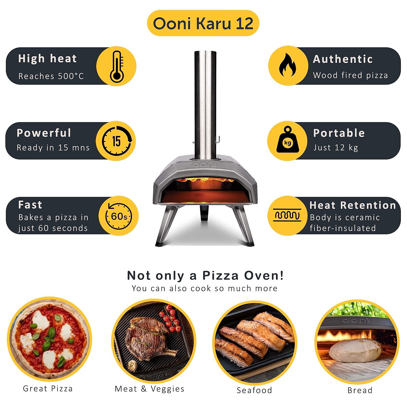 Ooni Karu 12 Multi Fuel Outdoor Pizza Oven Portable Wood Fired Oven ooni-karu-12-multi-fuel-outdoor-pizza-oven-portable-wood-fired-oven