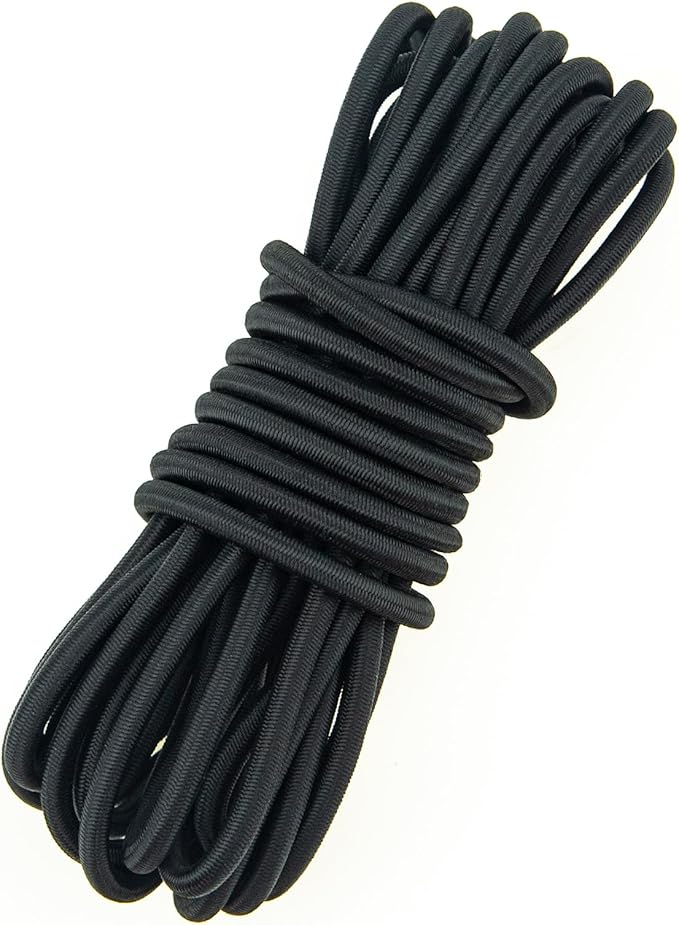 3MM Black Elastic Cord 5Meter Elastic String Bungee Cord Round Stretchy ...
