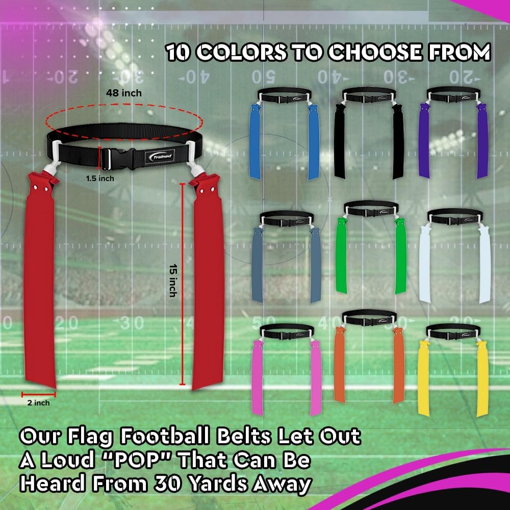 Snapklik.com : Trained 10 Man Flag Football Belt Pop Set