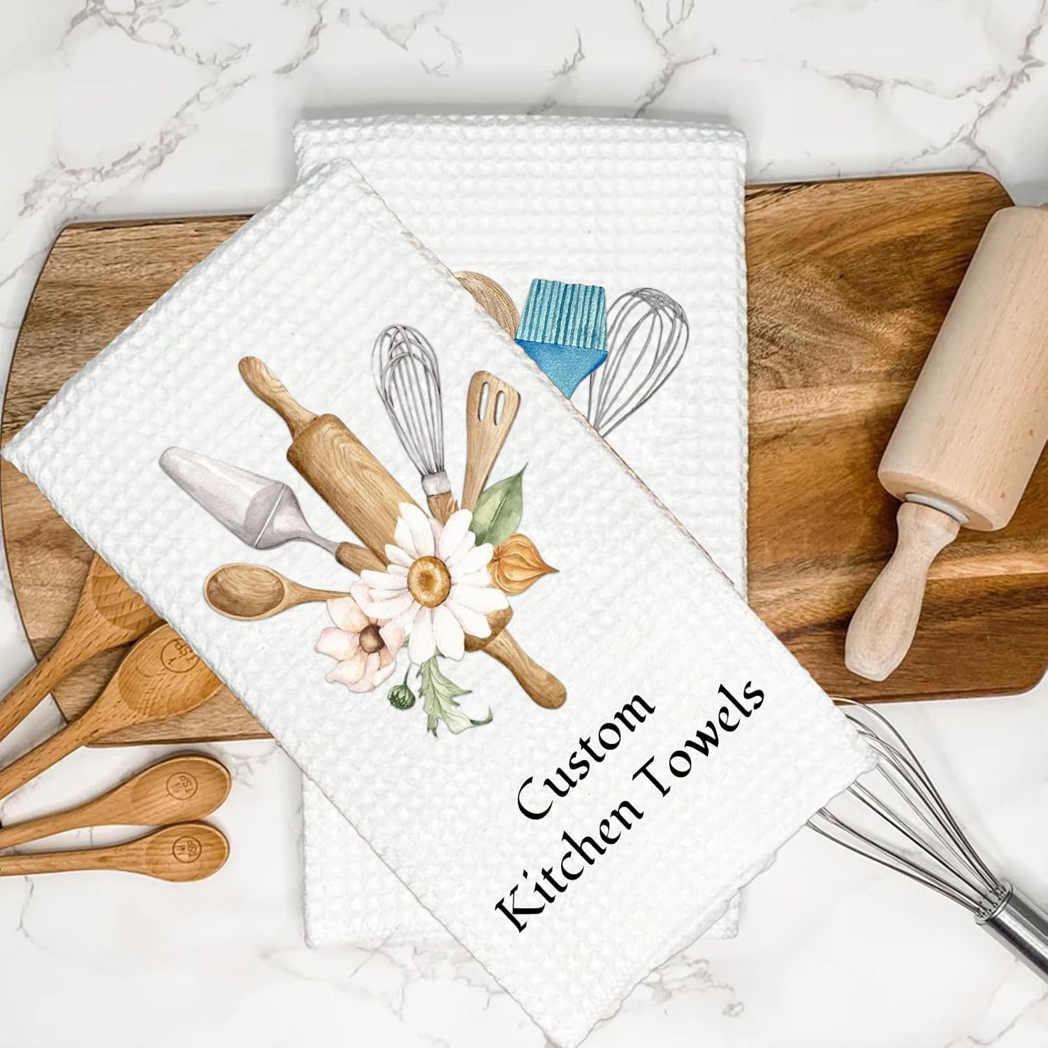 Amazon.com: xeqgp Custom Kitchen Towels Personalized Name Kitchen ...