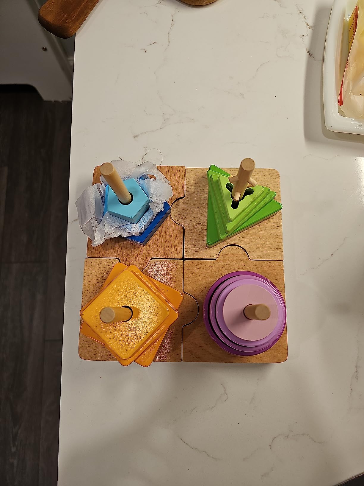 Amazon.com: Adena Montessori 4-in-1 Shape Color Sorting Toy for ...