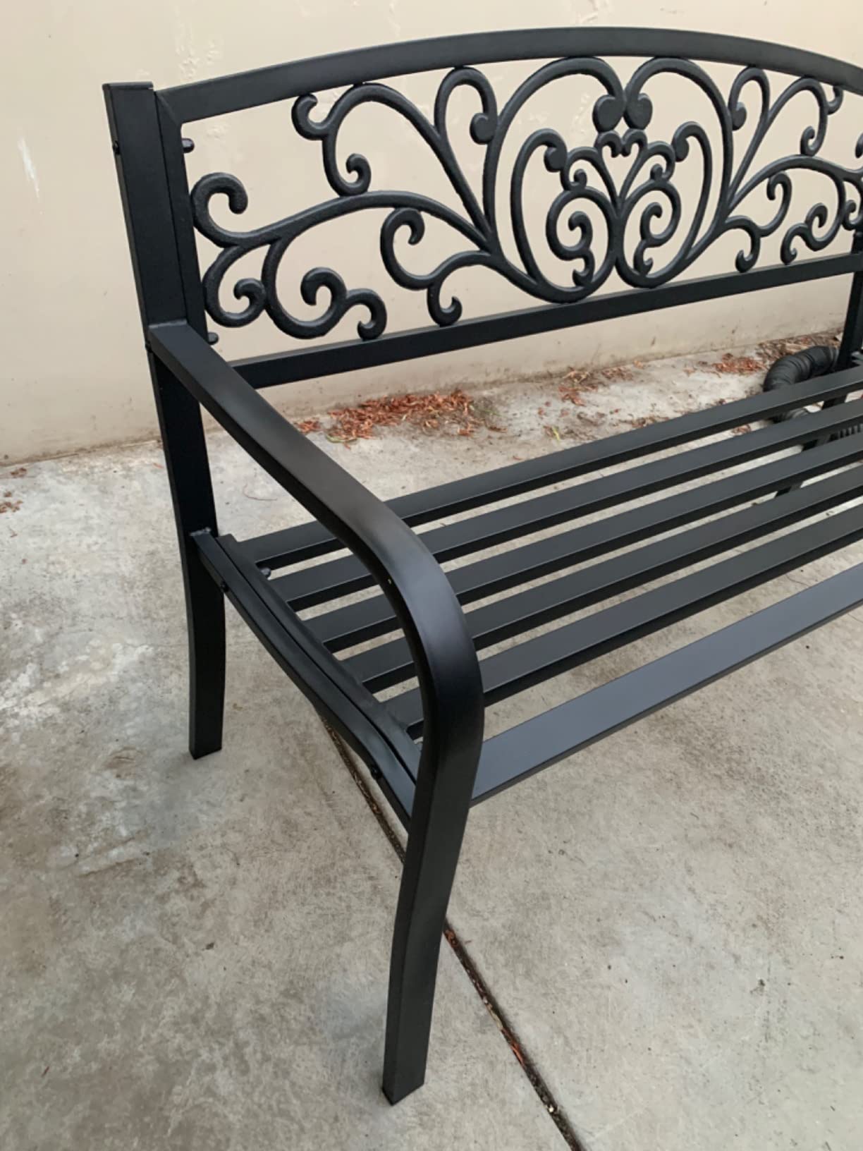 $17/mo - Finance Tangkula Outdoor Steel Garden Bench Park Bench, 50 ...