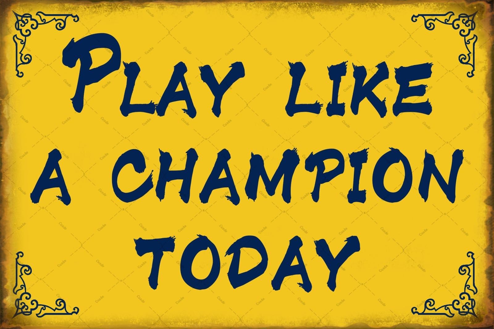 Amazon.com: Play Like a Champion Today Antique Metal Tin Sign Bar Home ...