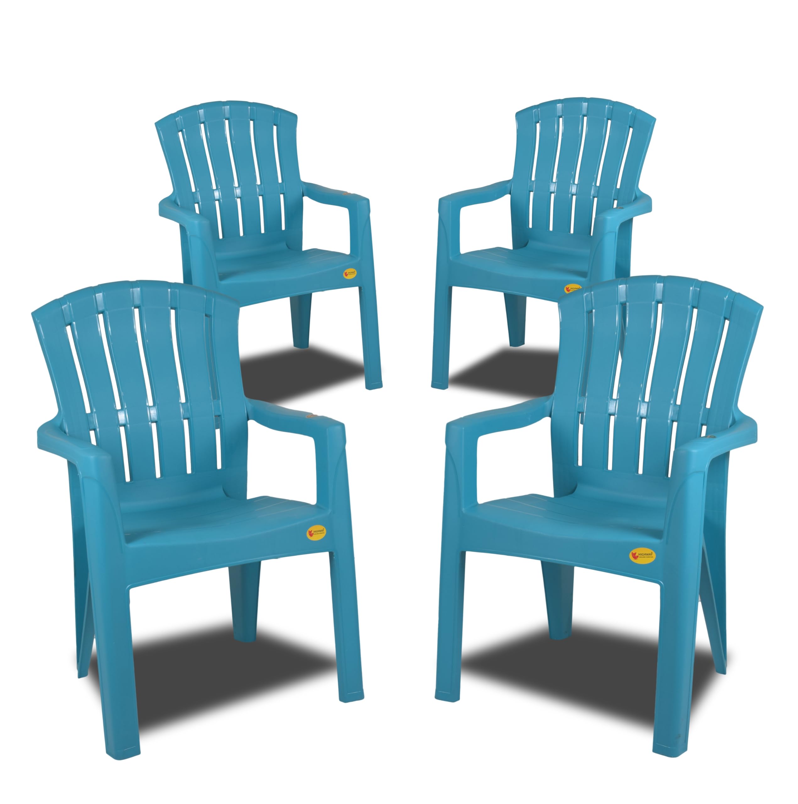 Heavy Duty Plastic Patio Chair Plank Outdoor Plastic Chair | Grey Cafe