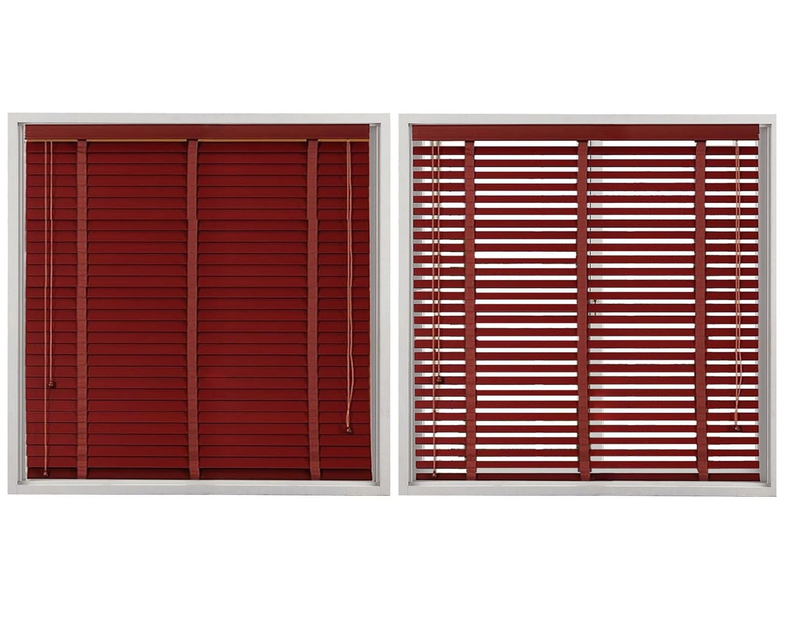 Amazon.com: 2" Slats Horizontal Venetian Blinds Wooden Window Shades ...