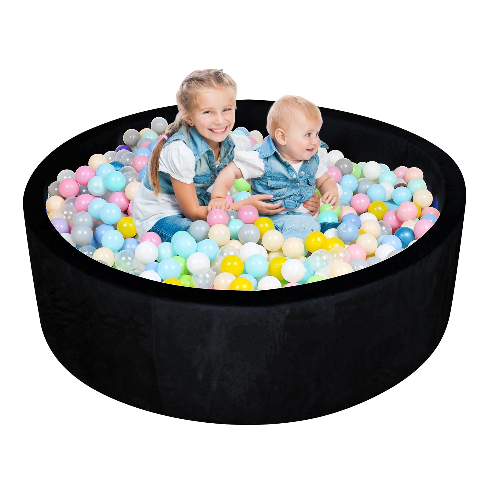 Amazon.com: Foam Ball Pit for Toddlers - CALEPTONG 47.2"x 13.8" Extra ...