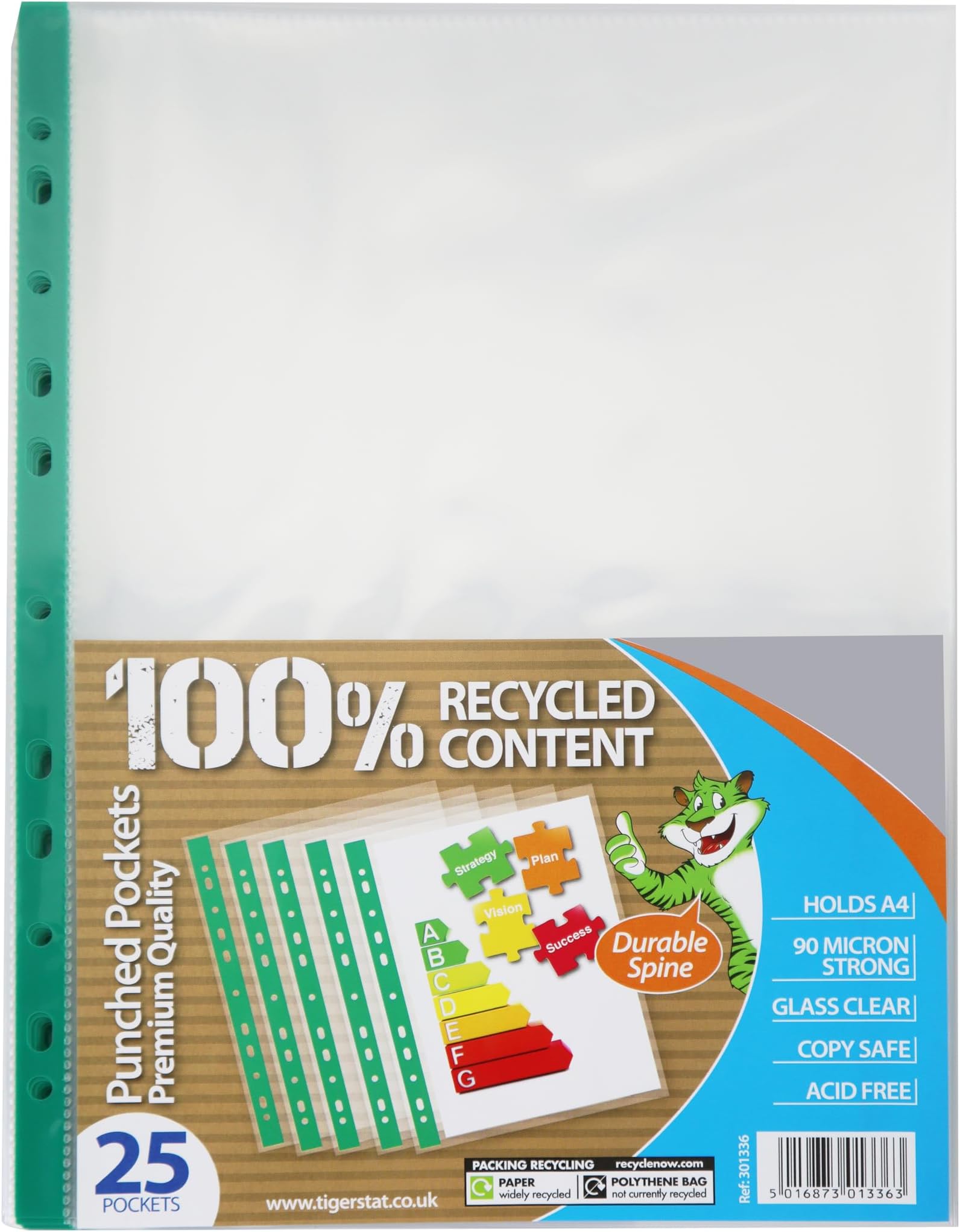 New 100 Pcs A4 Plastic Punched Punch Pockets Folders Filing Wallets ...