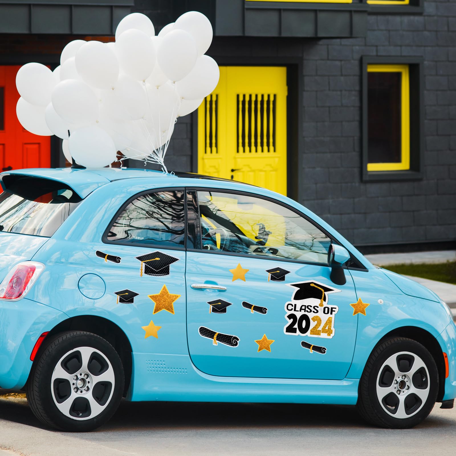 Snapklik.com : 14 Pieces Graduation Car Reflective Magnets Class Of ...
