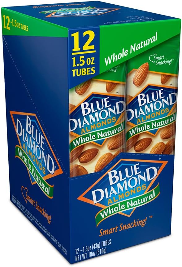 Amazon.com : Blue Diamond Almonds Whole Natural Smart Snacking , 1.5 ...