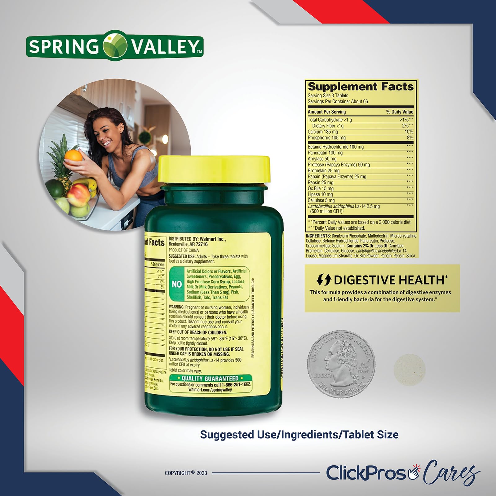 Snapklik.com : Spring Valley Probiotic Multi-Enzyme Digestive Formula ...