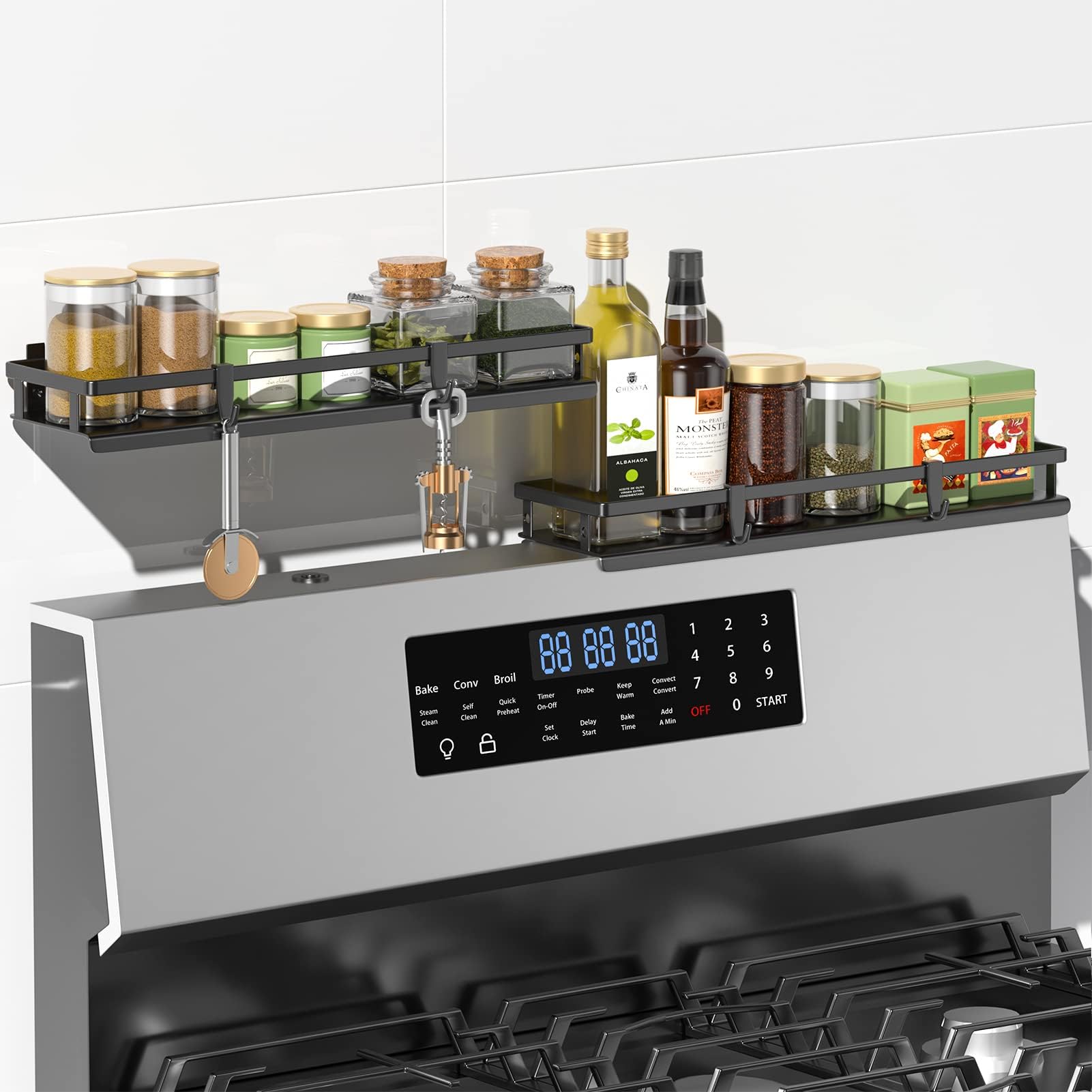 Amazon.com: Deep Sea Kitchen Storage Wooden Over the Stove Spice Shelf ...