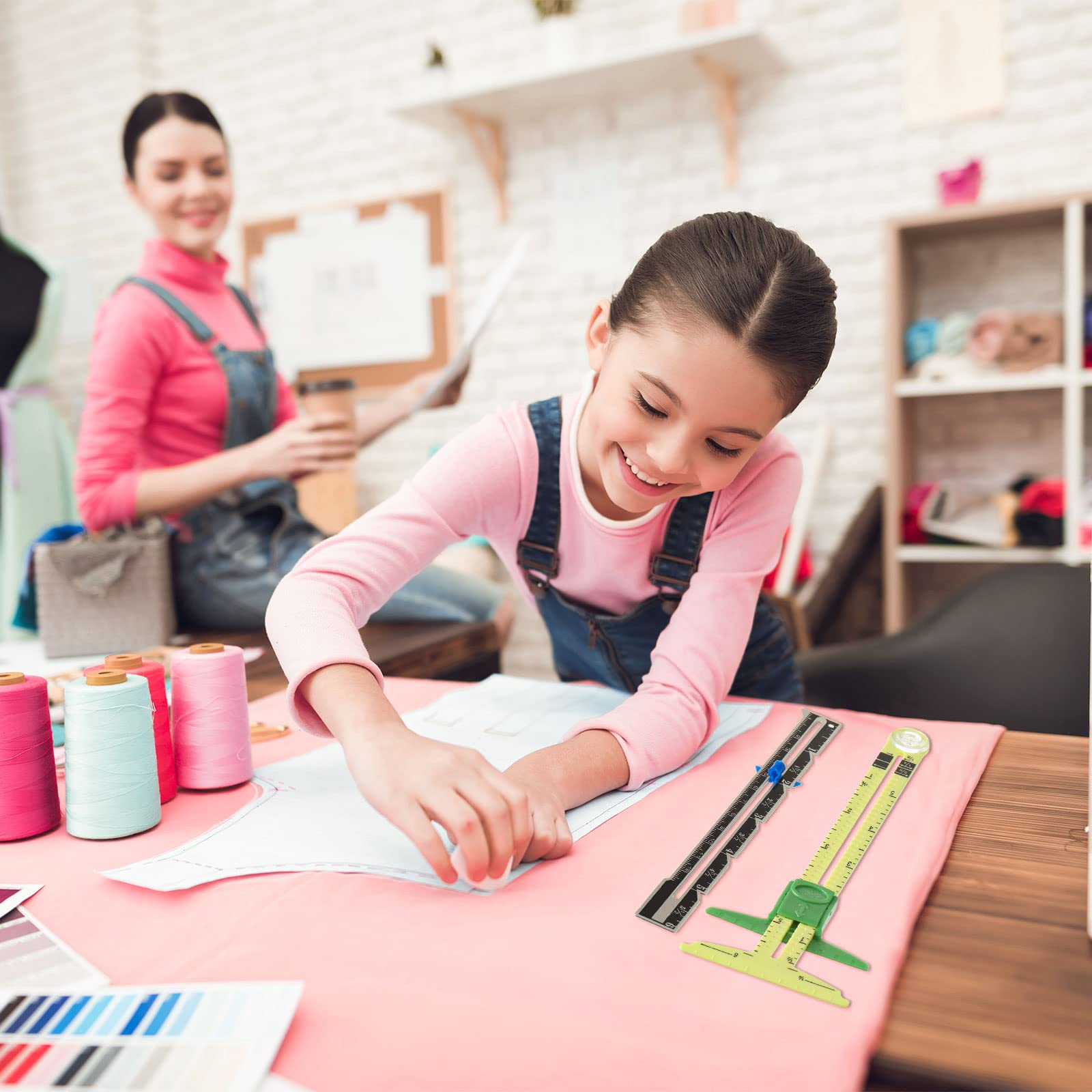 Snapklik.com : 2 Pieces T-Shaped Sliding Gauge Measuring Sewing Tool 5 ...