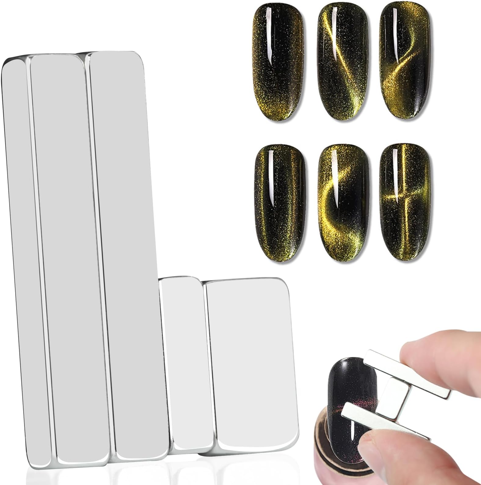 Amazon.com: Vnjaoi 4 Pcs Mini Nail Magnet Set, Assembled Cat Eye Gel ...