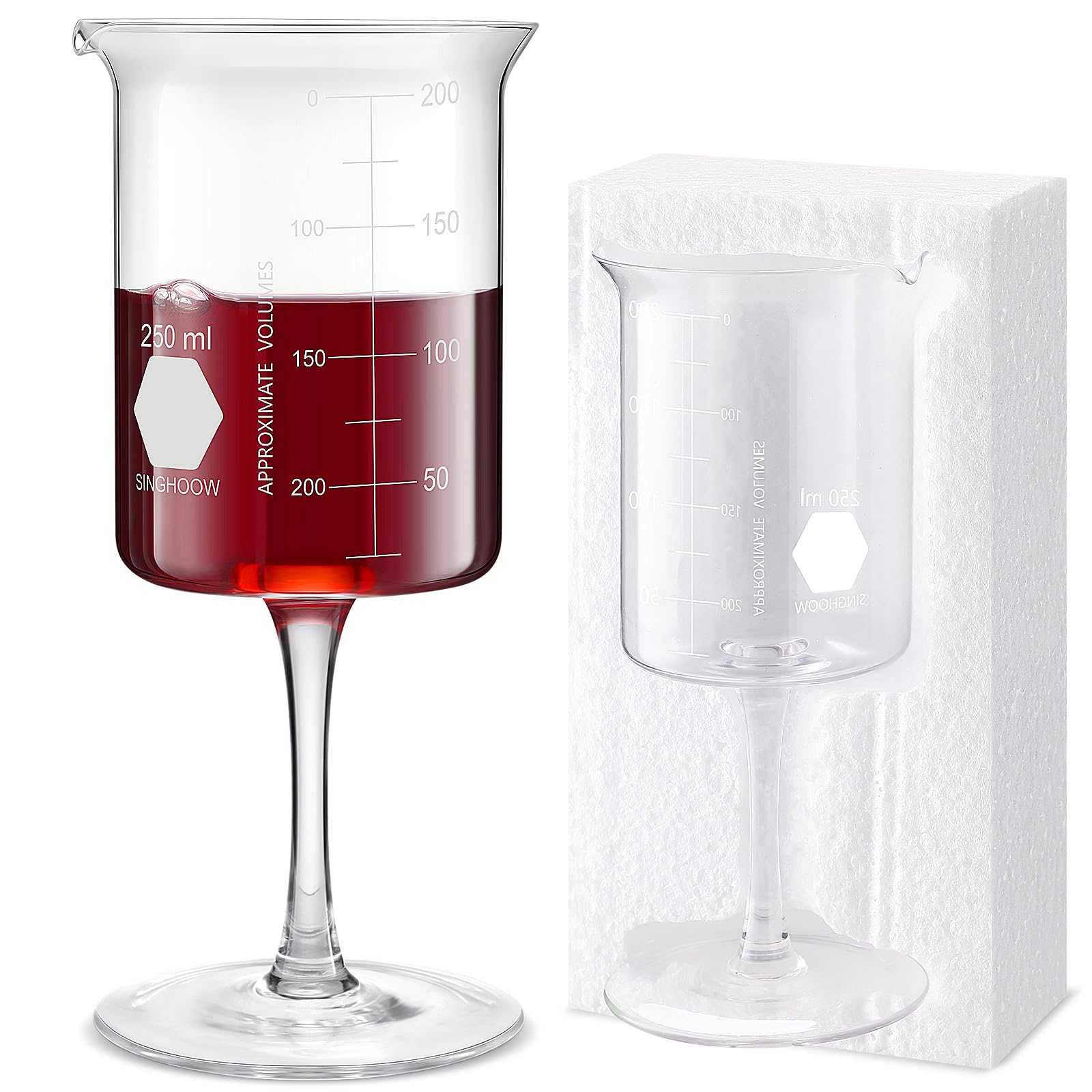 Amazon.com: Singhoow 1 Pcs Laboratory Beaker Wine Glasses, 8.5 oz ...